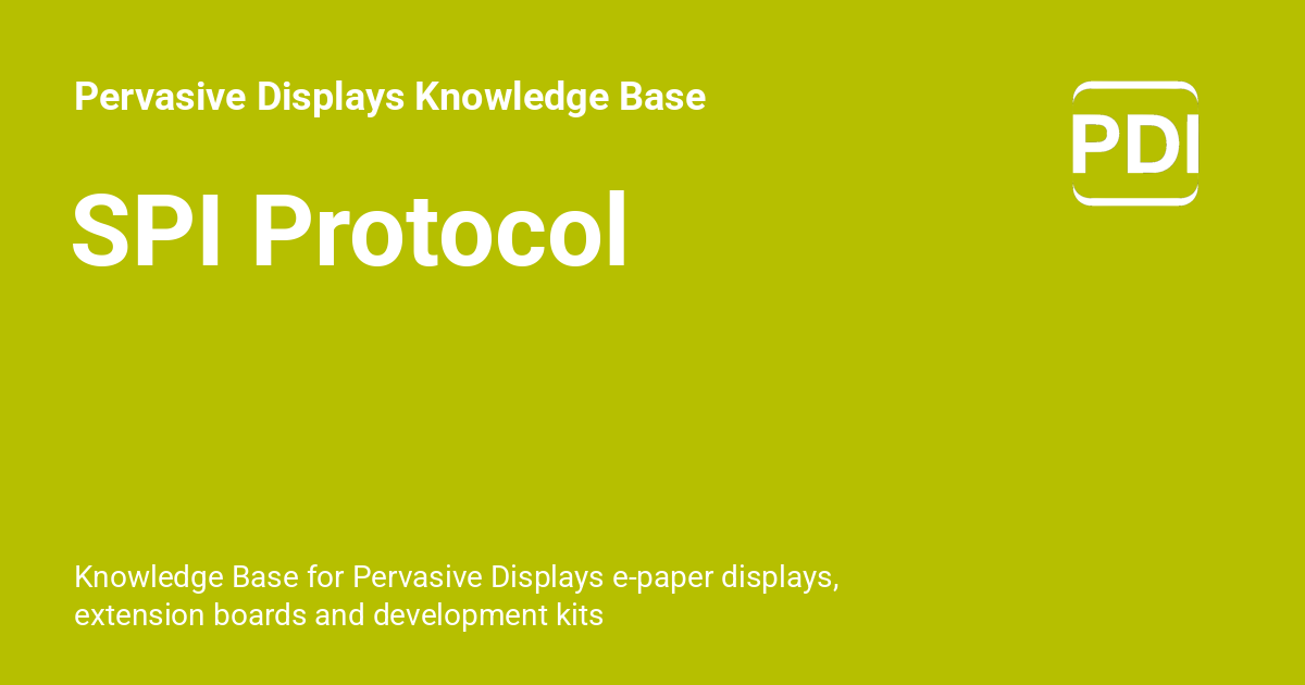 SPI Protocol - Pervasive Displays Knowledge Base
