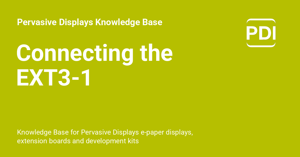 Connecting the EXT3-1 - Pervasive Displays Knowledge Base