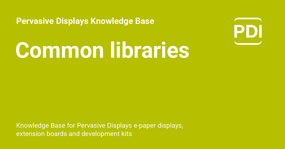 Common libraries - Pervasive Displays Knowledge Base