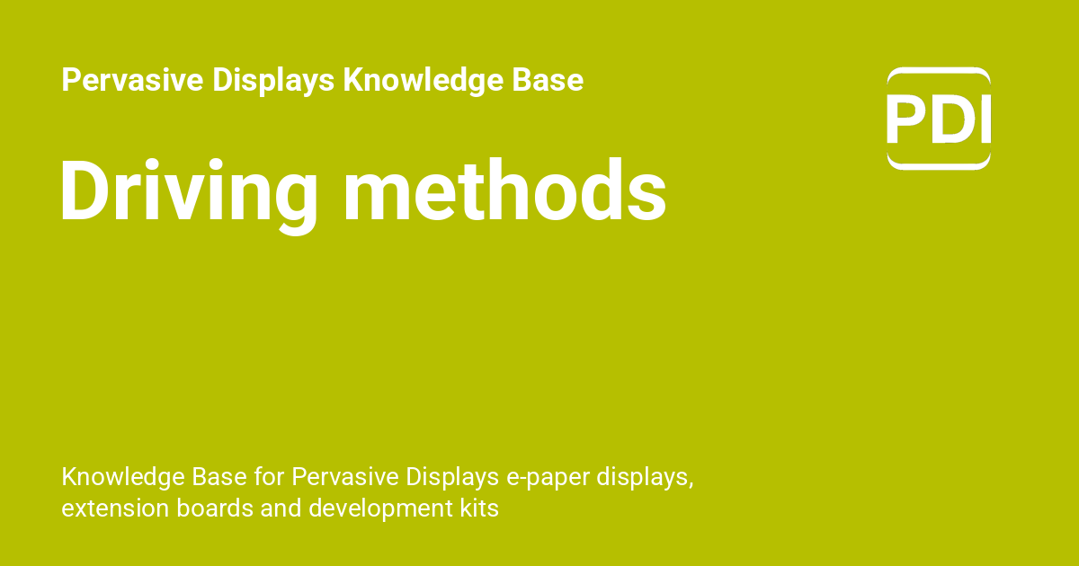 Driving methods - Pervasive Displays Knowledge Base